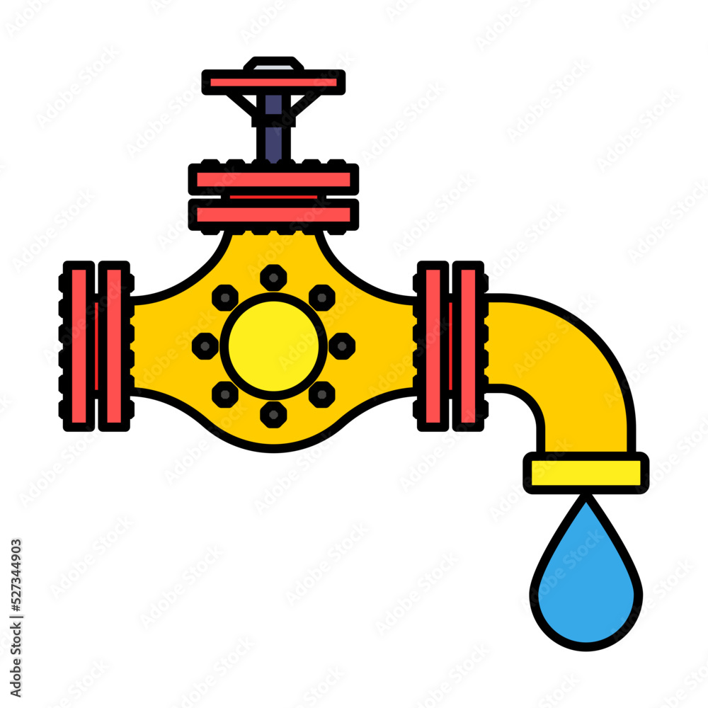 Pneumatic Steel Check Valve Concept, Pinch Fuel Valve Vector color Icon ...