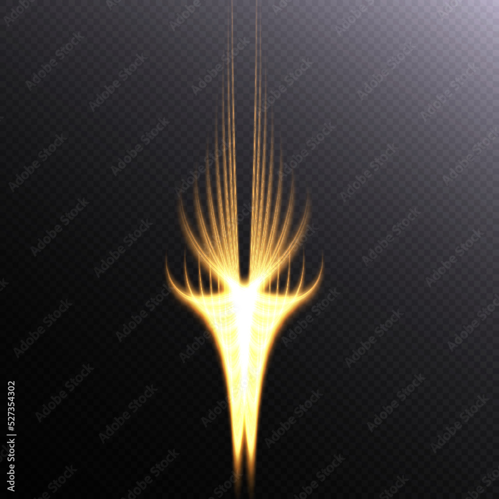 Abstract light effect for backgrounds and illustrations neon gold lines ...