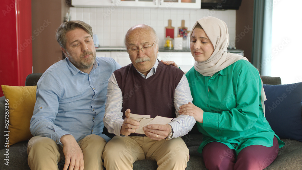 Istanbul, Turkey - 22.04-2022: Senior man in his 70s with glasses looks ...