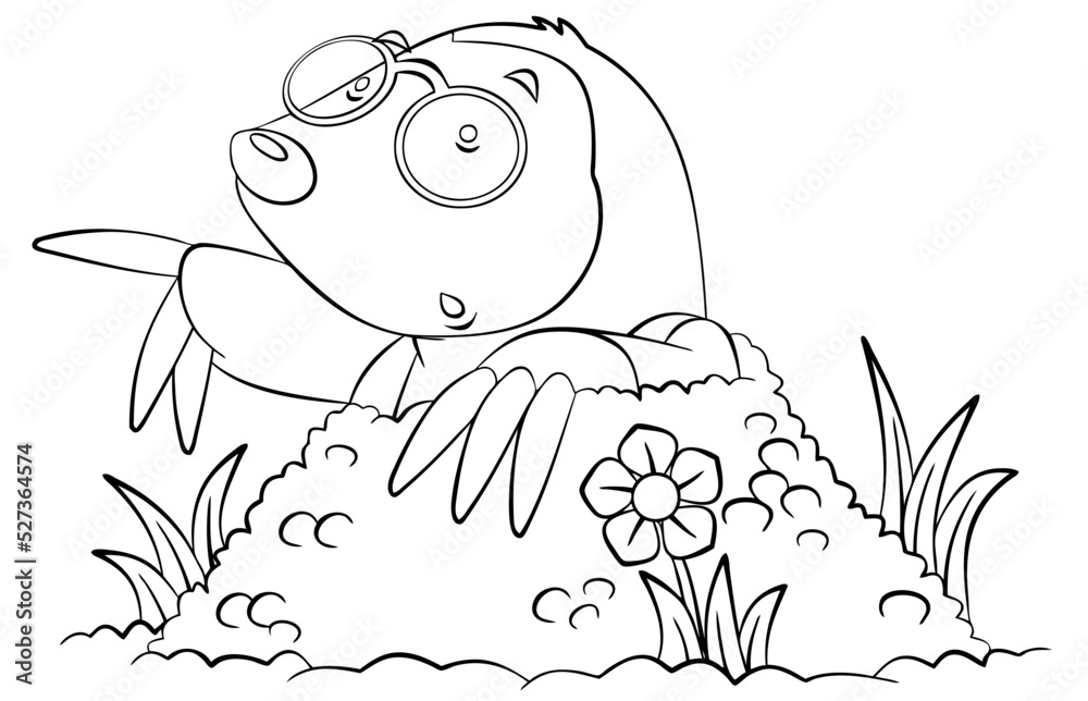 Mole.Element for coloring page. Cartoon style. Stock Vector | Adobe Stock