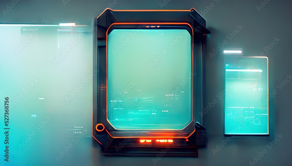 Raster illustration of HUD frame technology. Frame to insert your text ...