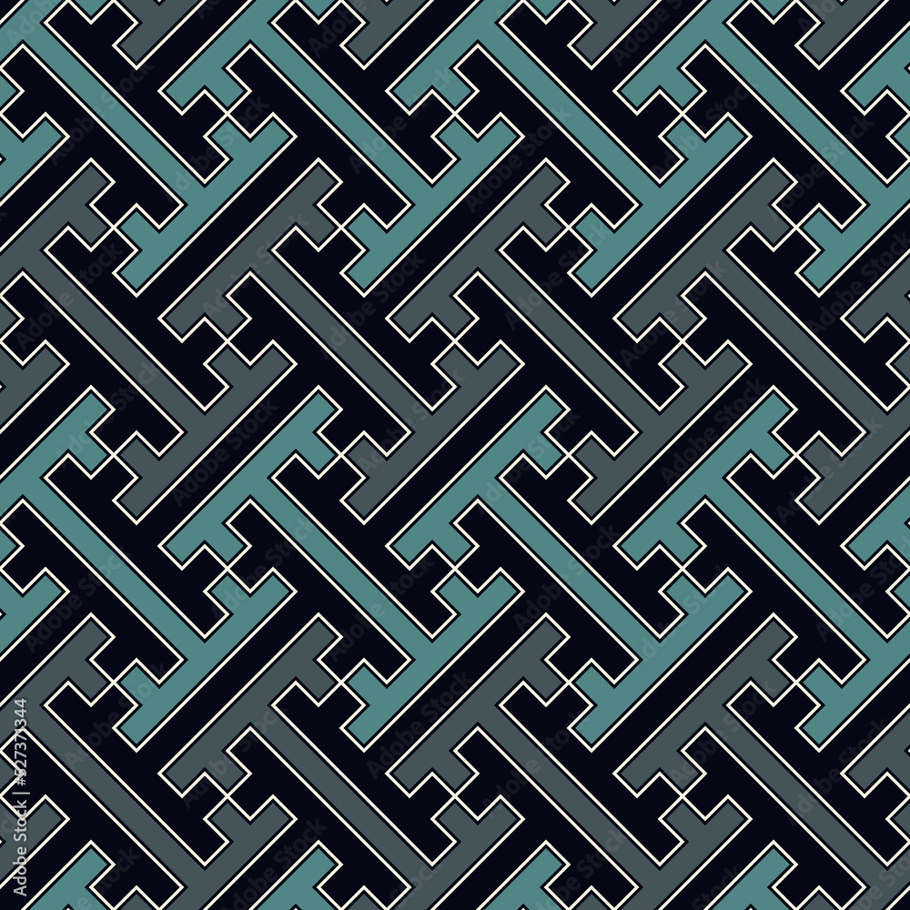 Seamless Sayagata pattern. Repeated interlocking keys background ...