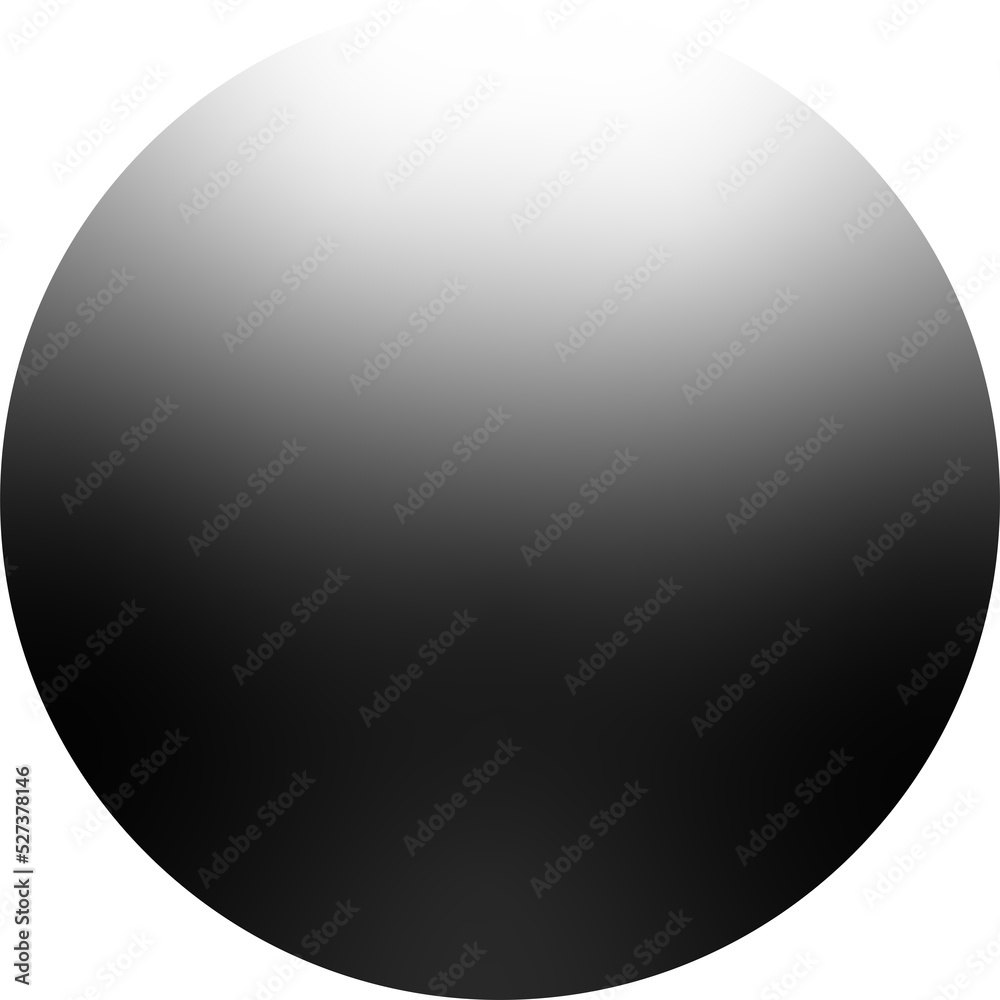 Circle shape with black, gray gradient pattern. Isolated png ...