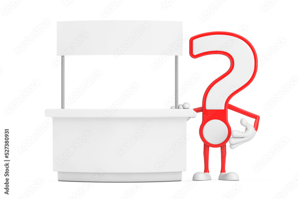 Question Mark Sign Cartoon Character Person Mascot near Blank Promotion ...