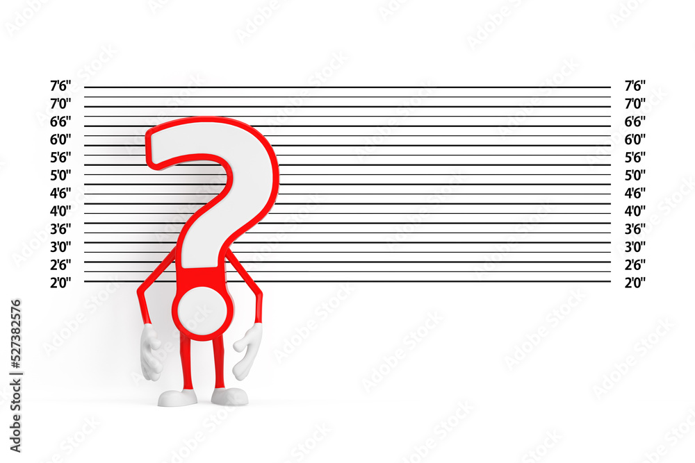 Question Mark Sign Cartoon Character Person Mascot in front of Police ...