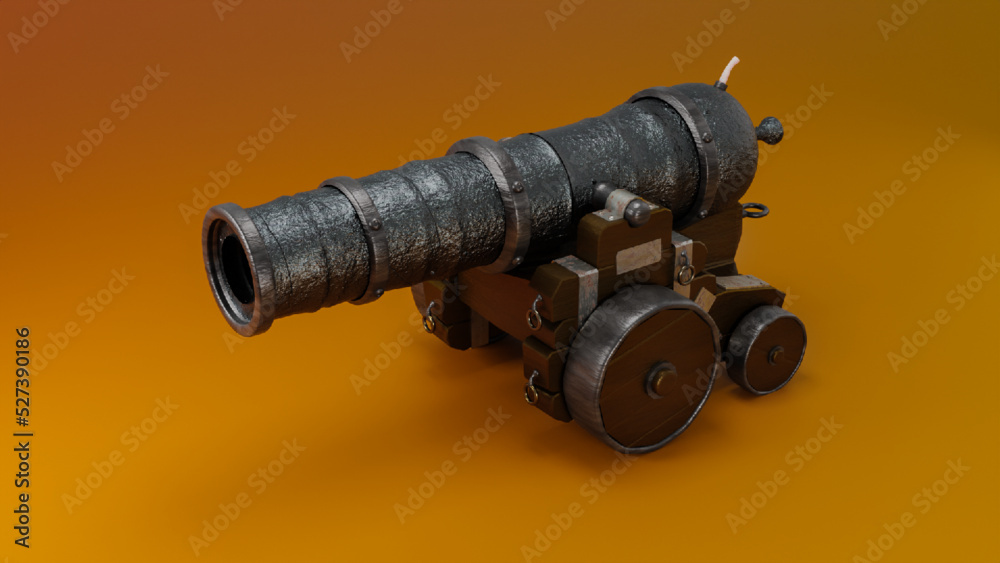 Old antique weapons such as the deadly cast-iron brass cannon used in ...