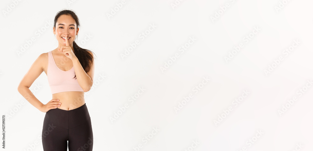 Sport, wellbeing and active lifestyle concept. Smiling pretty asian ...