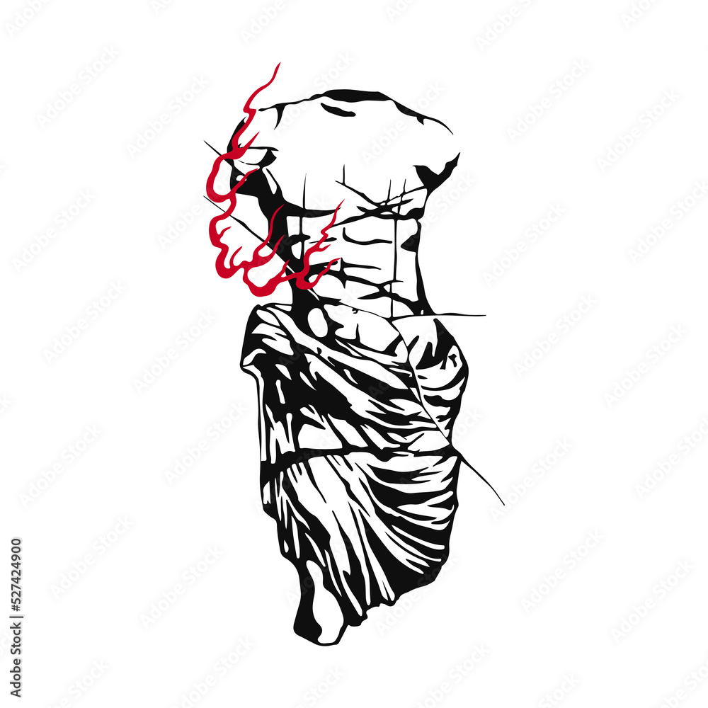 greek body statue illustration vector Stock Vector | Adobe Stock