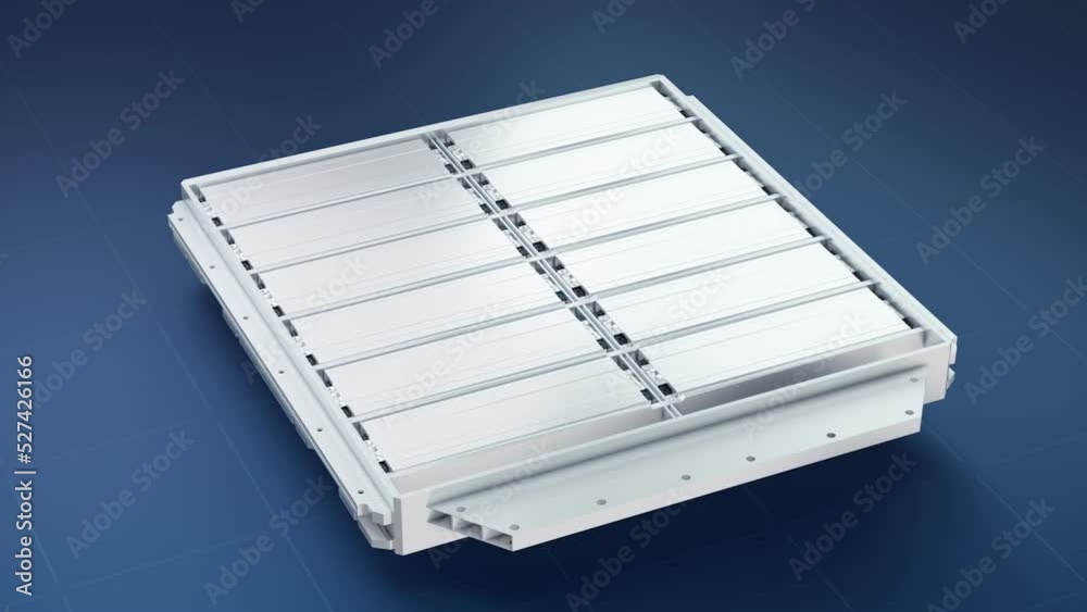 Electric vehicle lithium ion rechargeable battery module inside metal ...