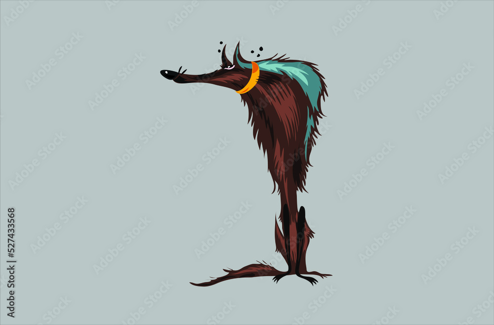 Wolf funny cartoon vector illustration Stock Vector | Adobe Stock