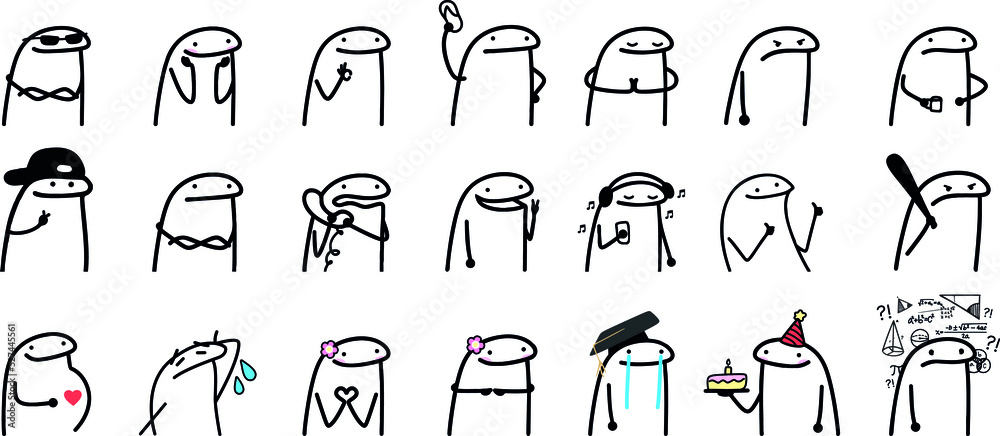 Flork. Flork pack Vector. Meme internet flork pack. Vector stkech ... Flork. Flork pack Vector. Meme internet flork pack. Vector stkech ...