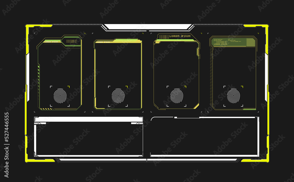 Cyberpunk retro futuristic poster set abstract cosmic shapes. Digital ...