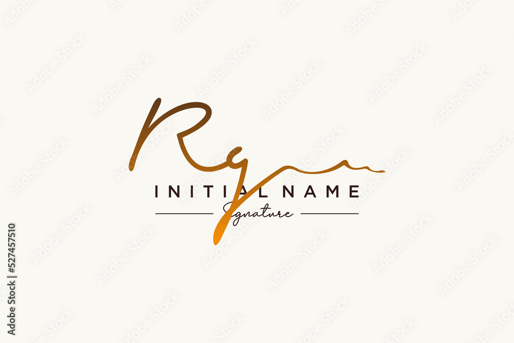 Initial RG signature logo template vector. Hand drawn Calligraphy ...