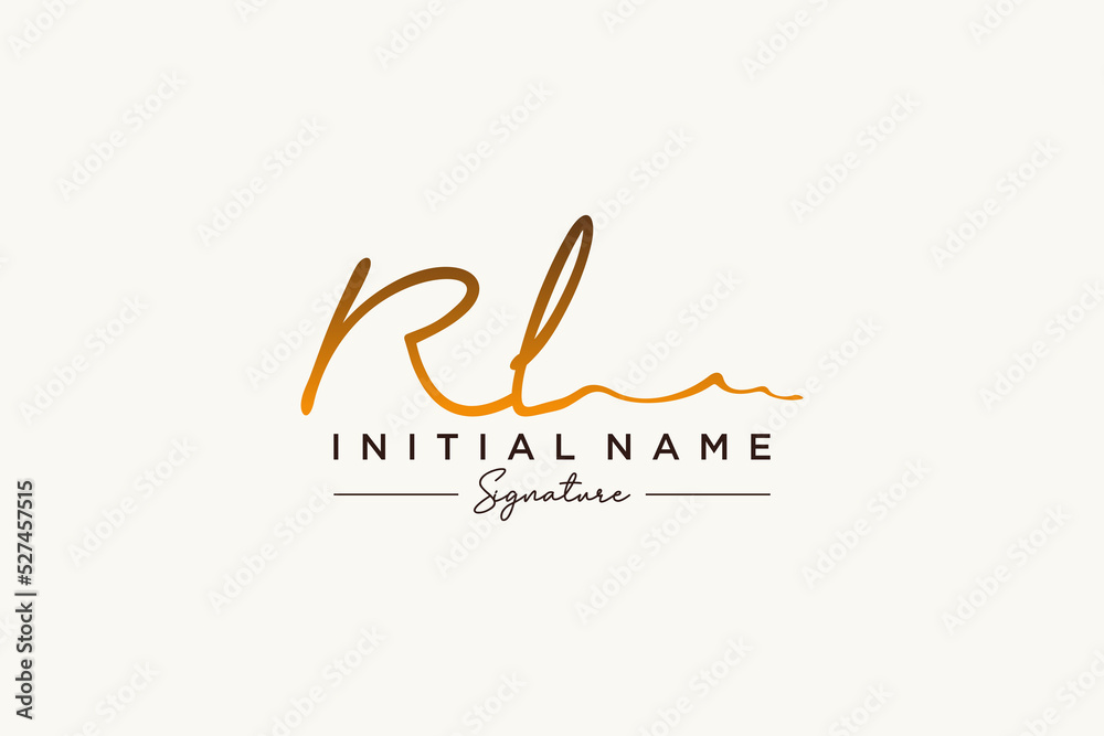Initial RL signature logo template vector. Hand drawn Calligraphy ...