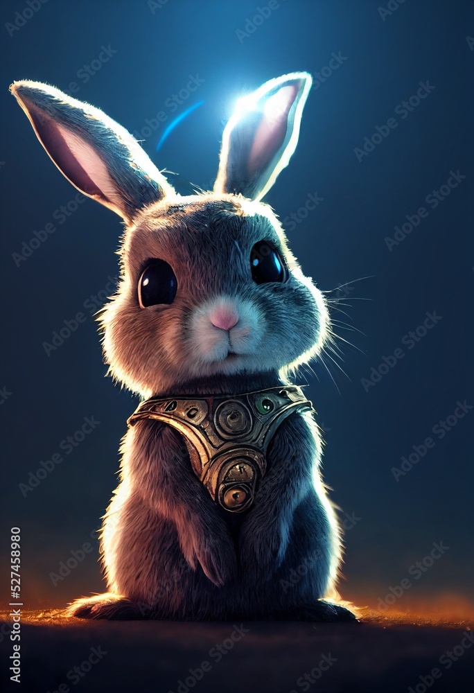 Gray fluffy tiny and adorable bunny looking cute. bunny standing on two ...