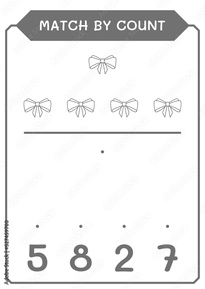 Match by count of Ribbon, game for children. Vector illustration ...