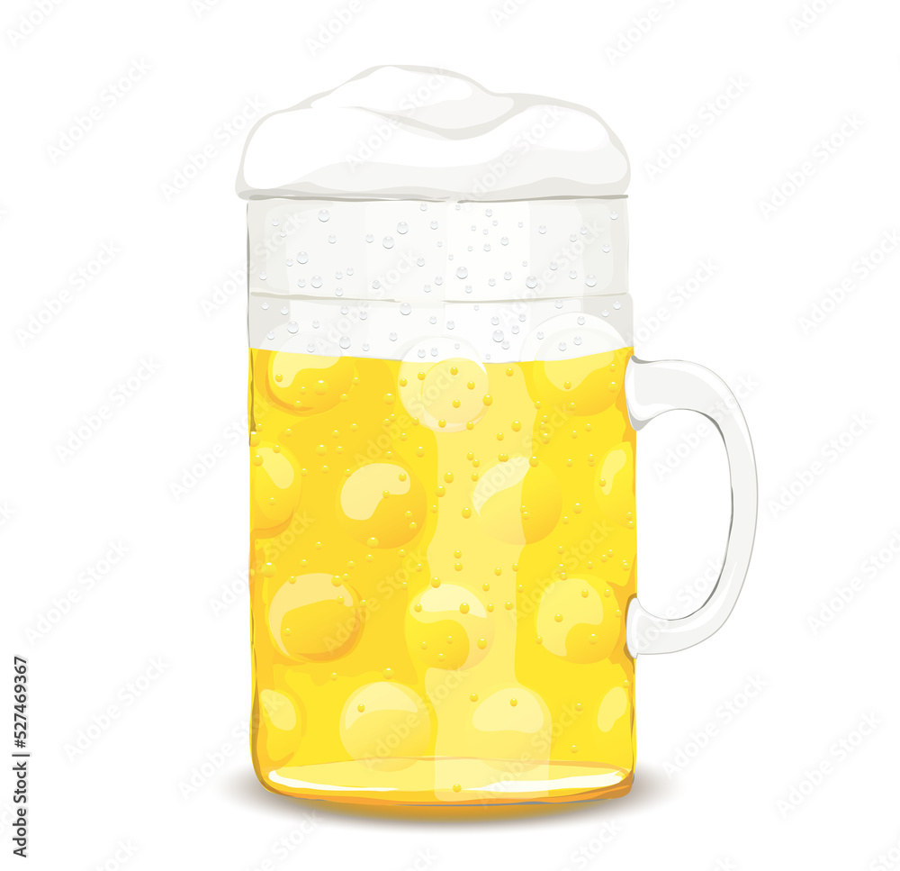 Oktoberfest Maß Bier, Vektor Illustration isoliert auf weißem ...