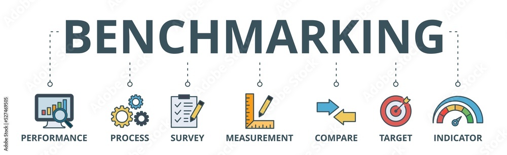 Benchmarking banner web icon vector illustration concept for the idea ...