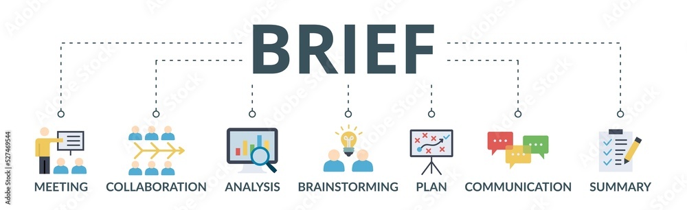 Brief banner web icon vector illustration concept for a briefing of ...