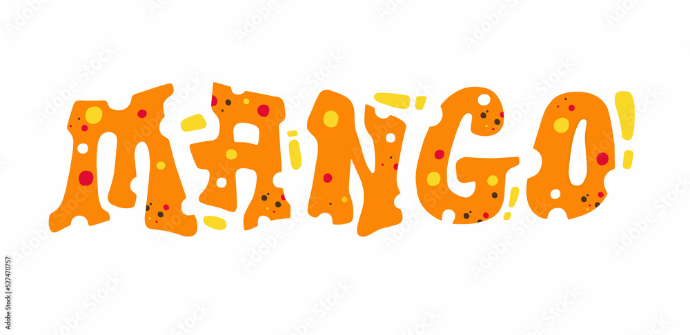 Mango. Handwriten lettering. Letters isolated on white background ...