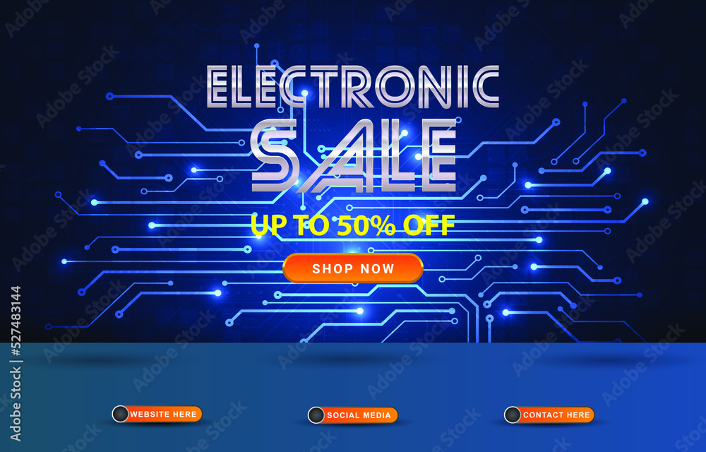 electronic sale banner with blank space for product with gradient dark ...