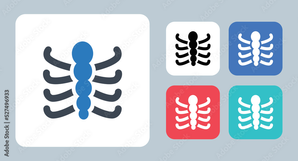 Bones icon - vector illustration . Bones, Cage, rib, bone, Organs, ribs ...