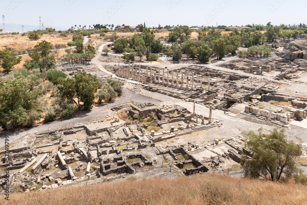 Partially restored ruins of one of the cities of the Decapolis - the ...