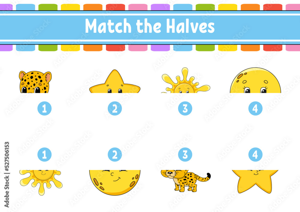 Match the halves. Education developing worksheet. Matching game for ...