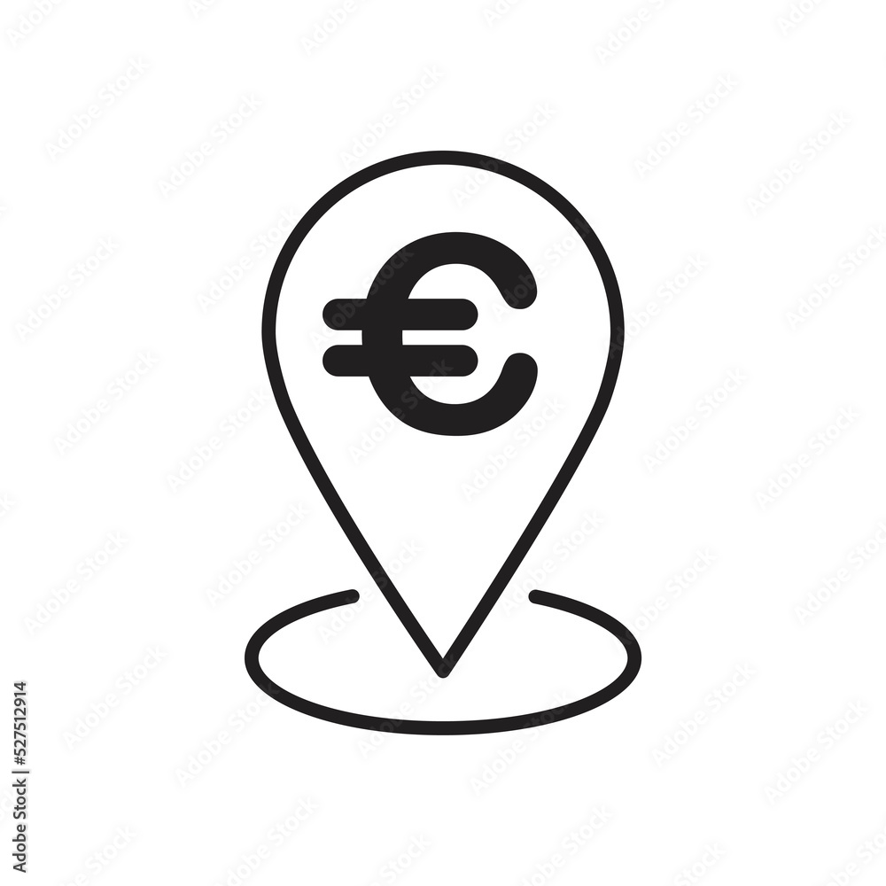Euro Exchange Map Marker Icon Euro Pointer Icon Euro With Location euro-exchange-map-marker-icon-euro-pointer-icon-euro-with-location