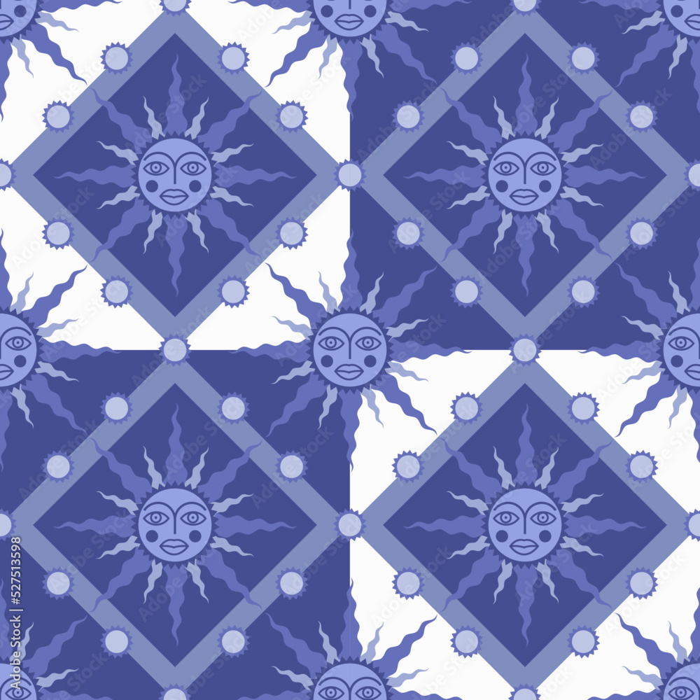 Celestial Symbols - Sun and stars. Seamless background for fabrics ...