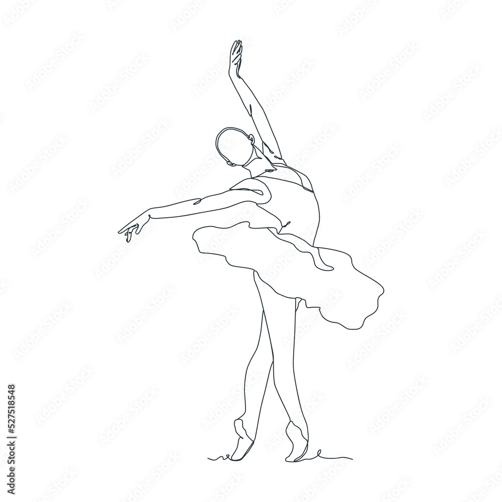 continuous line drawing illustration of ballet dancer Stock Vector ...