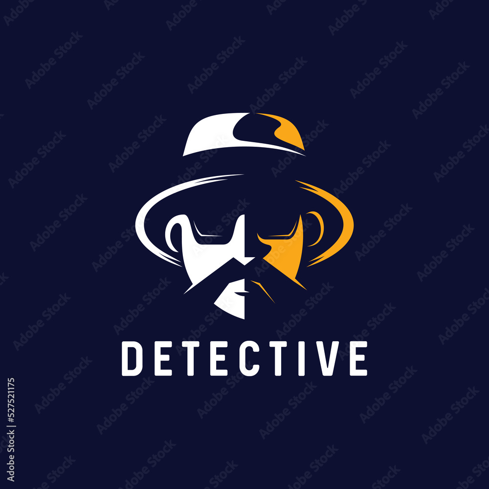 The man of detective logo design icon. The man of detective line art ...