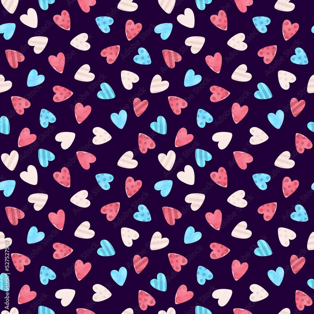 Trans pride - seamless pattern with cute hearts. LGBT art, rainbow ...