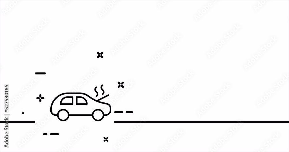 Accident. Service station, crash, failure, fire, emergency, break ...