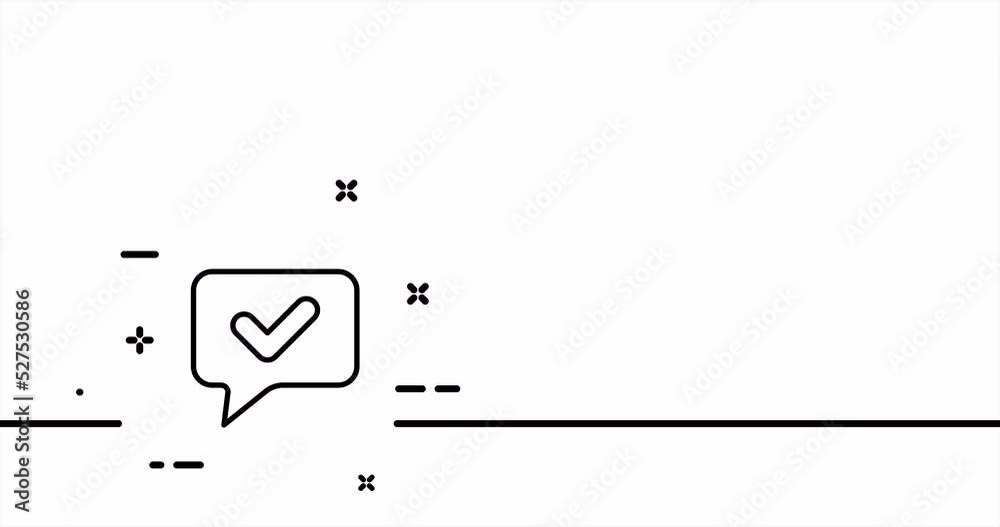 Speech bubble with checkmark. Tick, cross. massage sent, successful ...