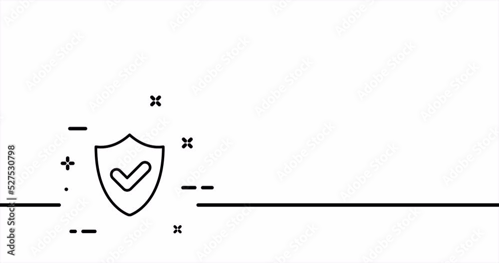 Shield with tick. Success, security, protection, vindication, password ...