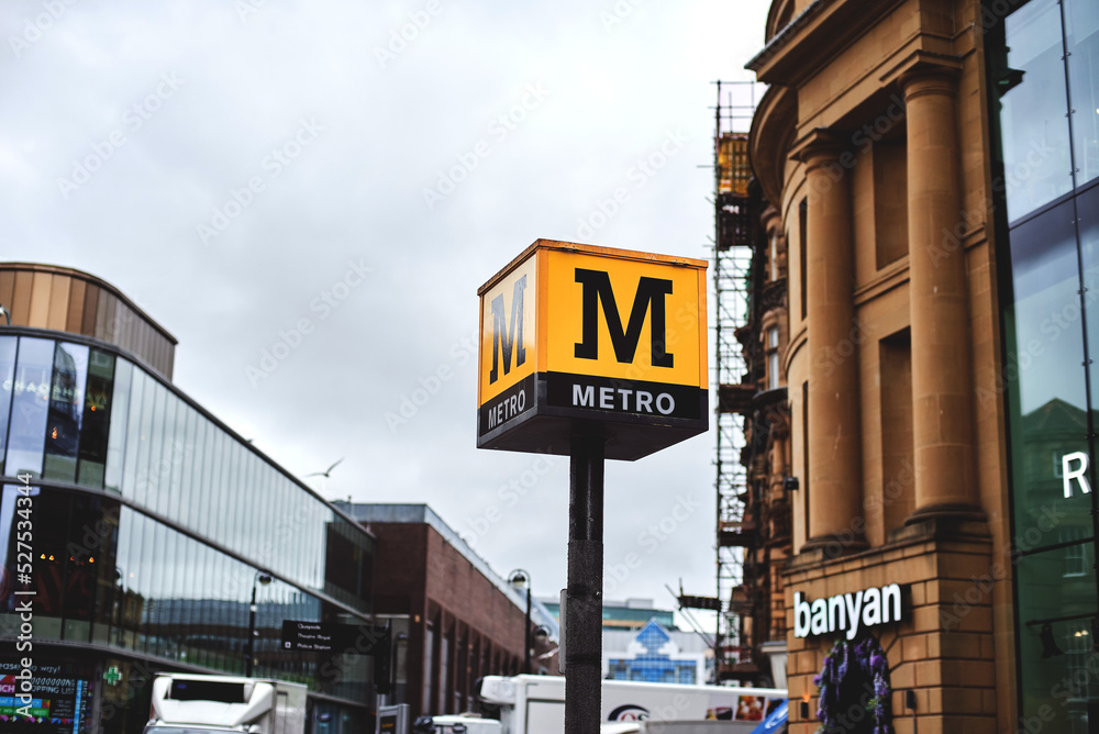 Newcastle, England, 20 August 2022: Tyne and Wear Metro rapid transit ...