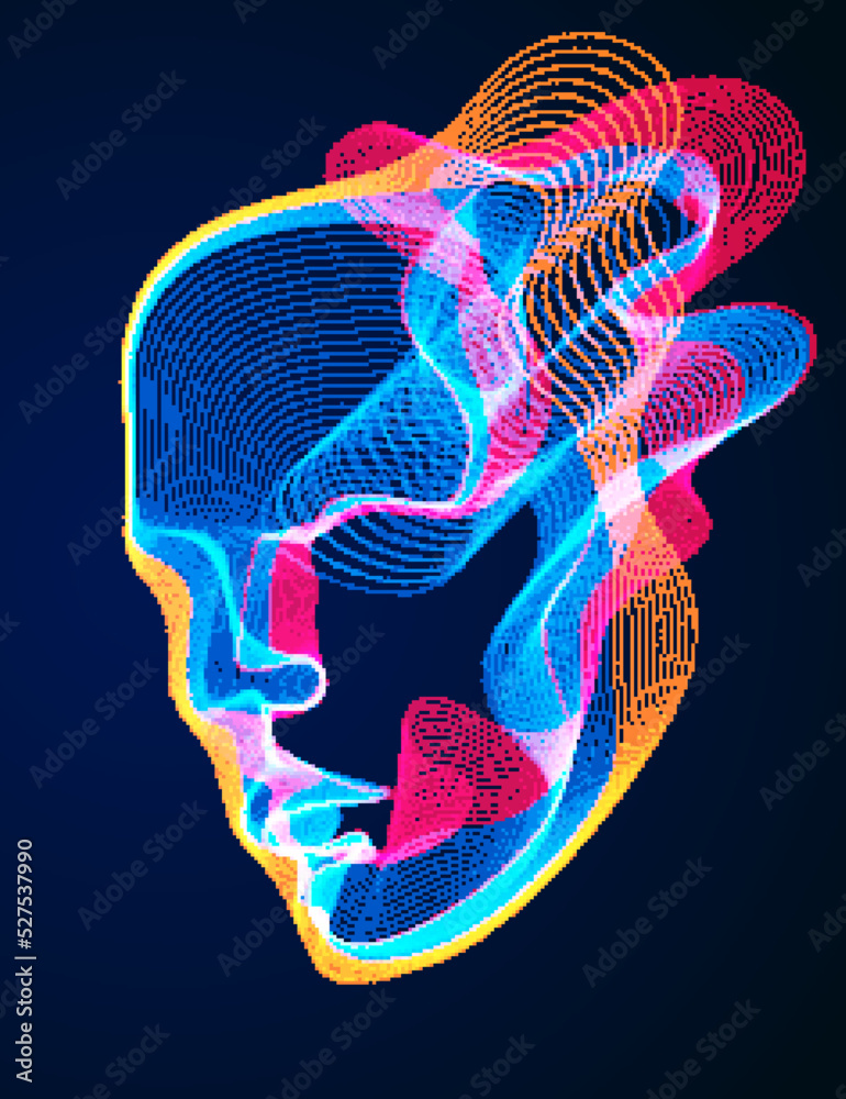 Vetor de Digital soul of machine, Artificial Intelligence software ...