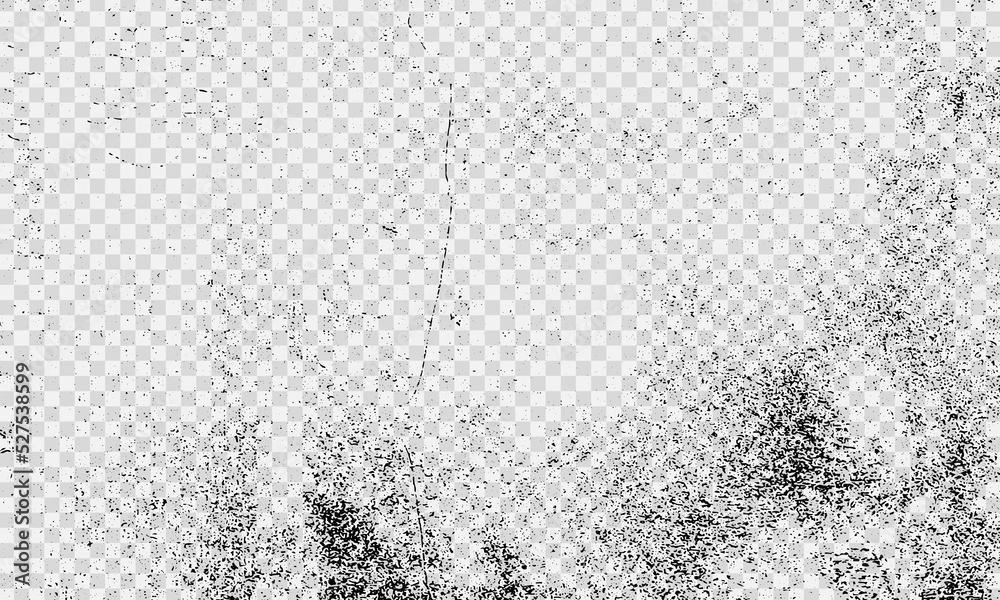 Black Grunge compressed dust particles. Transparent background overlay ...