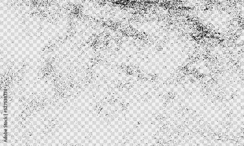 Black Grunge compressed dust particles. Transparent background overlay ...