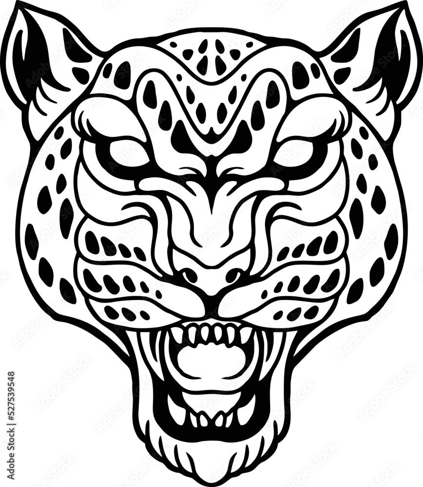 Leopard Face Silhouette Vector illustrations for your work Logo, mascot ...