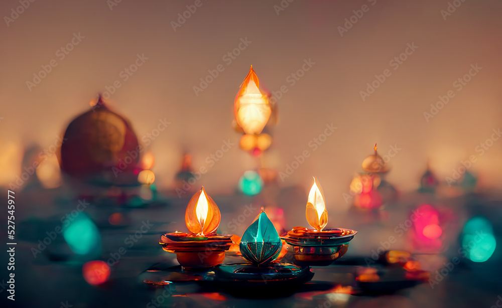 Happy Diwali festival of lights holiday background, illustration design ...