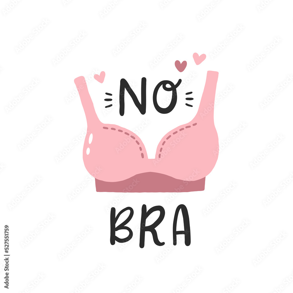 No Bra text vector illustration. 13 october day. Design for print card ...