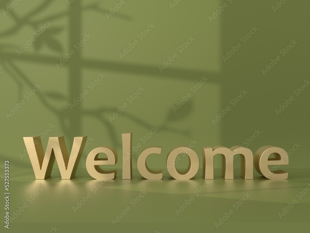 Welcome card. 3d illustration. Stock Illustration | Adobe Stock