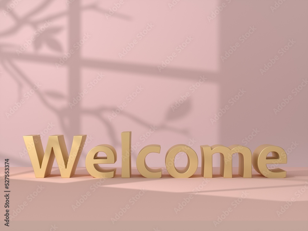 Welcome card. 3d illustration. Stock Illustration | Adobe Stock