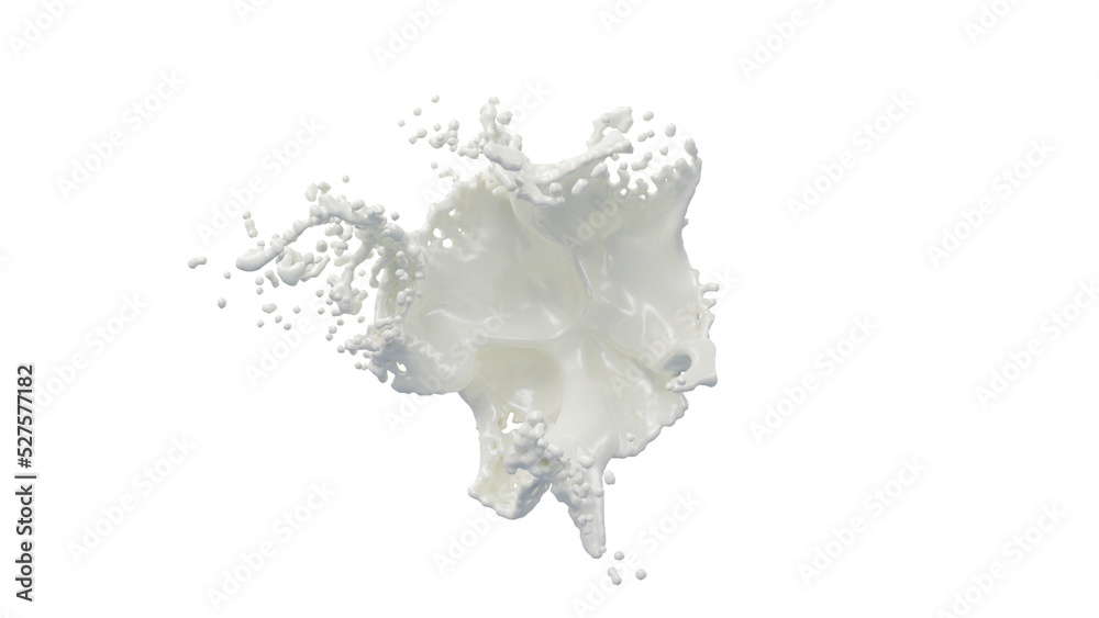 Milk Splash with droplets. 3d rendering. PNG alpha channel. Stock Photo ...