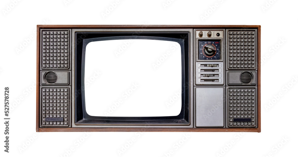 Vintage television - Old TV wooden box isolate for object, retro ...