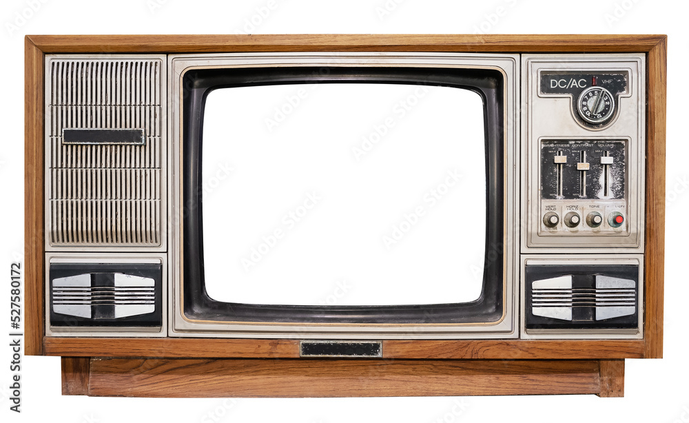 Vintage television - antique wooden box television with cut out frame ...