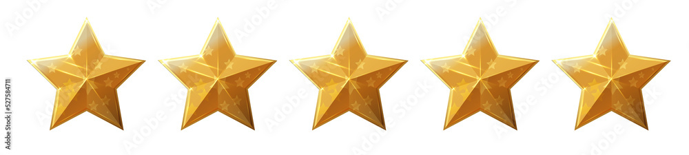 Five stars gold icon. Stars rating review icon.Vector stars set of ...