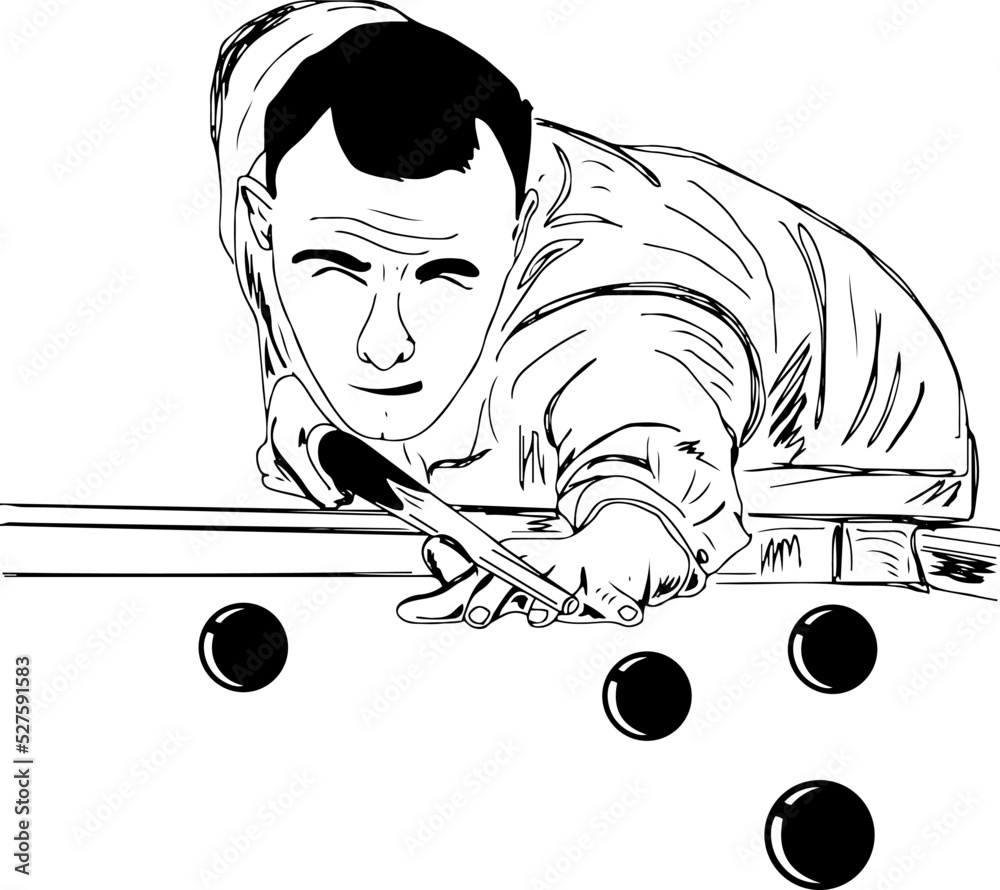 Men's billiards sport modern logo, Snooker man Stock Illustrations ...